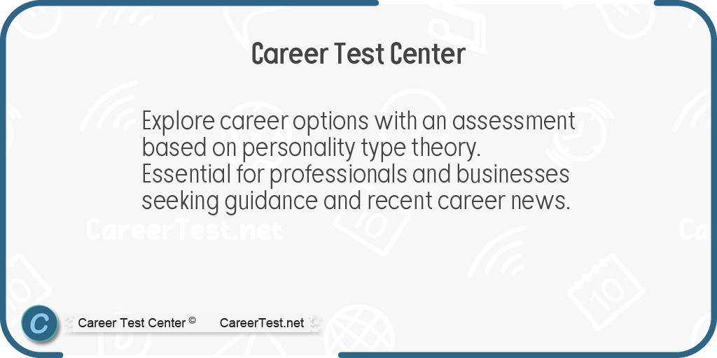 Career Test Center: personality type career matching